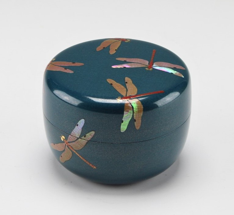 【売却済】茶平一斎 トンボ平棗 chahira, isssai dragonfly flat tea container | 古美術 山田幽篁堂