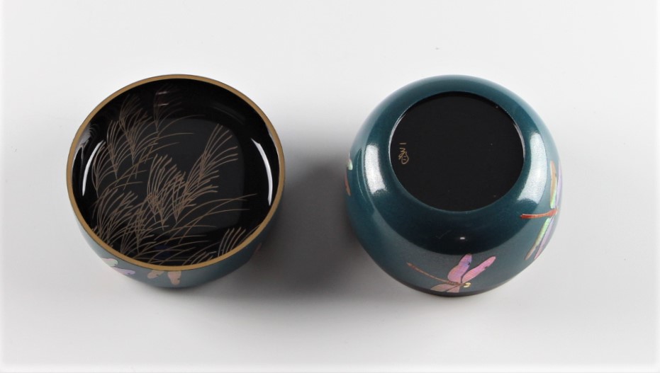 【売却済】茶平一斎 トンボ平棗 chahira, isssai dragonfly flat tea container | 古美術 山田幽篁堂