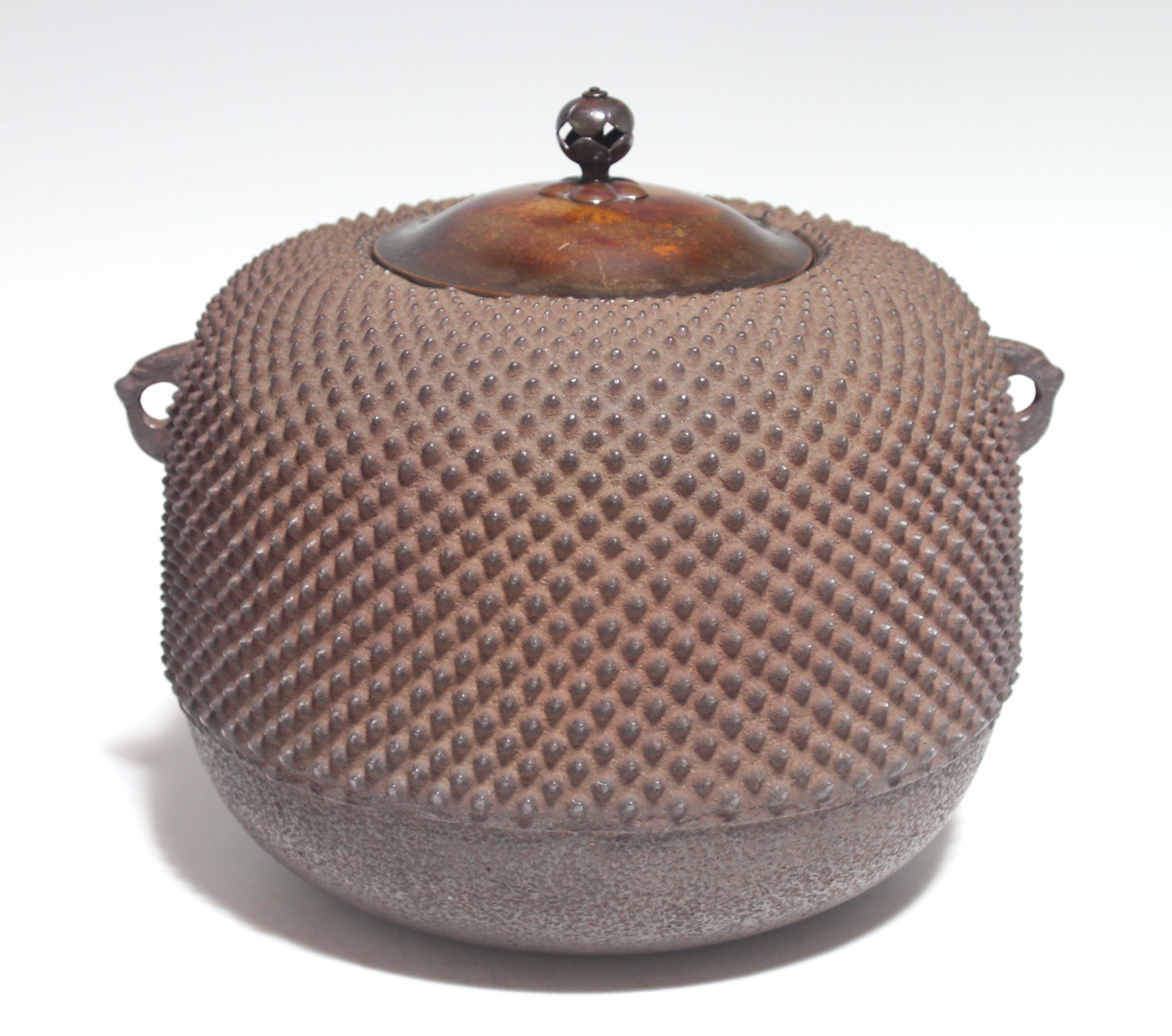 大西浄雪 霰百会釜 大西浄長極 onishi, josetsu hailstone iron pot | 古美術 山田幽篁堂