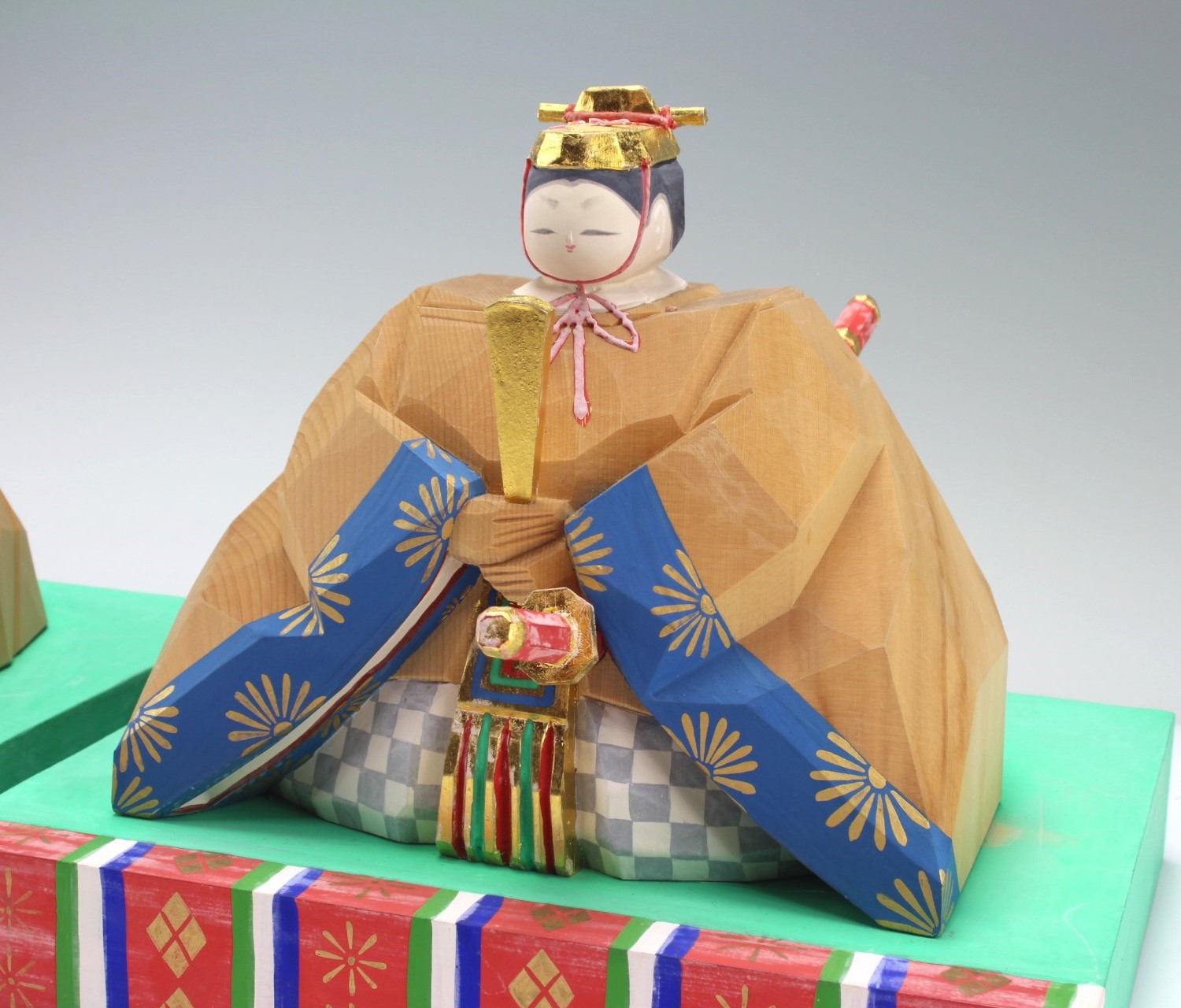 藤井忠海 南都一刀彫 御内裏雛 fujii, chukai nanto ittobori hina dolls | 古美術 山田幽篁堂